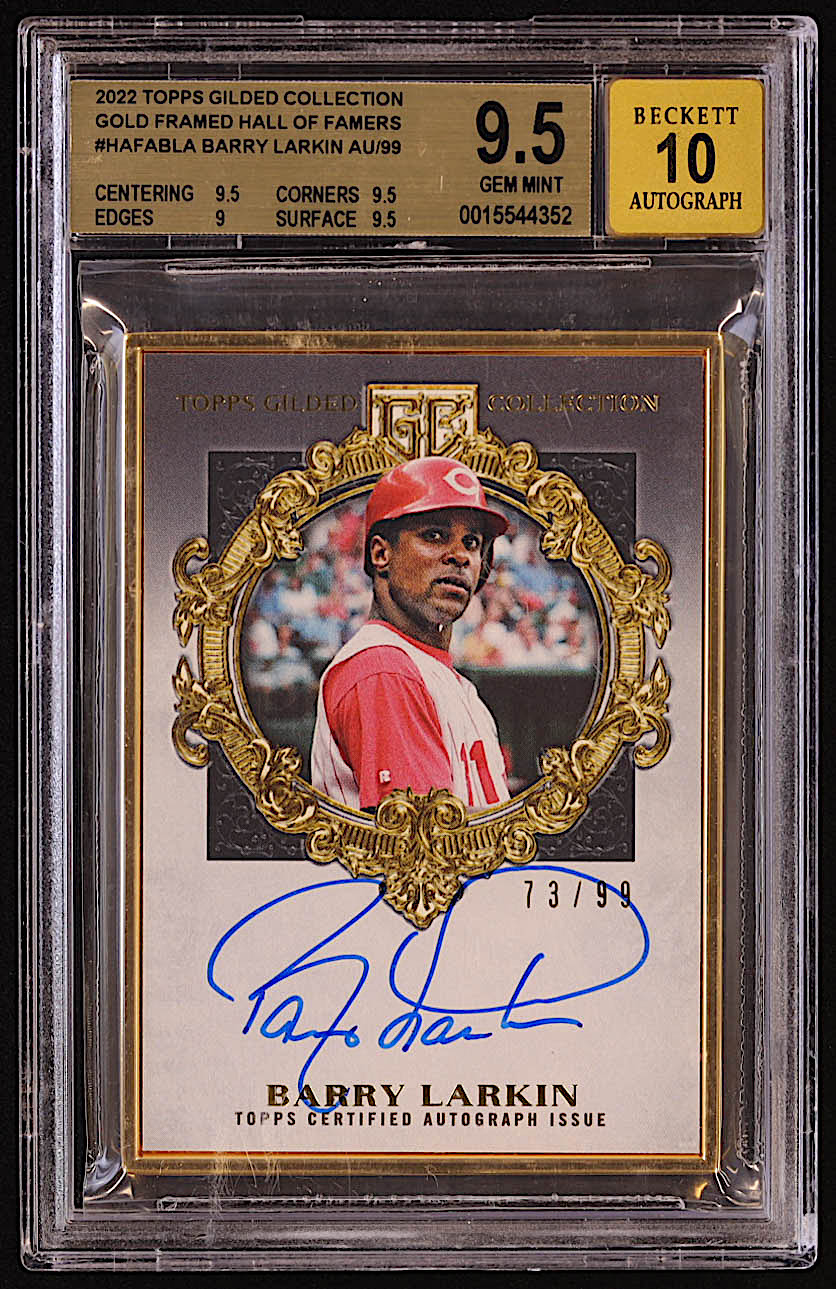 Barry Larkin 2022 Topps Gilded Collection Gold Framed Hall of Famers ...