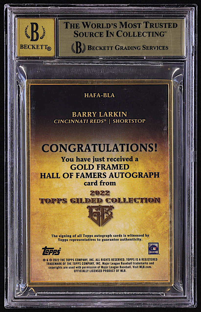 Barry Larkin 2022 Topps Gilded Collection Gold Framed Hall of Famers ...