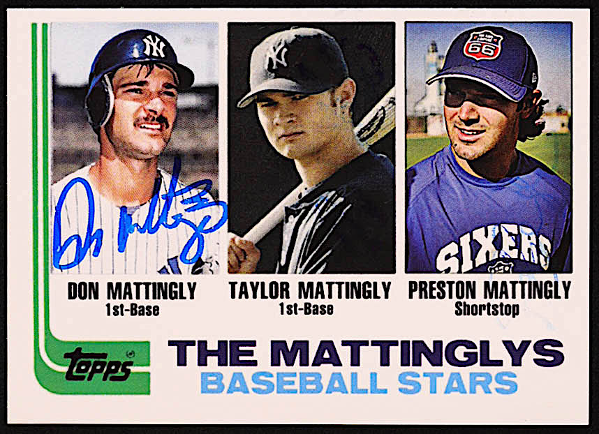 Don Mattingly Signed Topps Mattingly Family #23 Don Mattingly / Taylor ...
