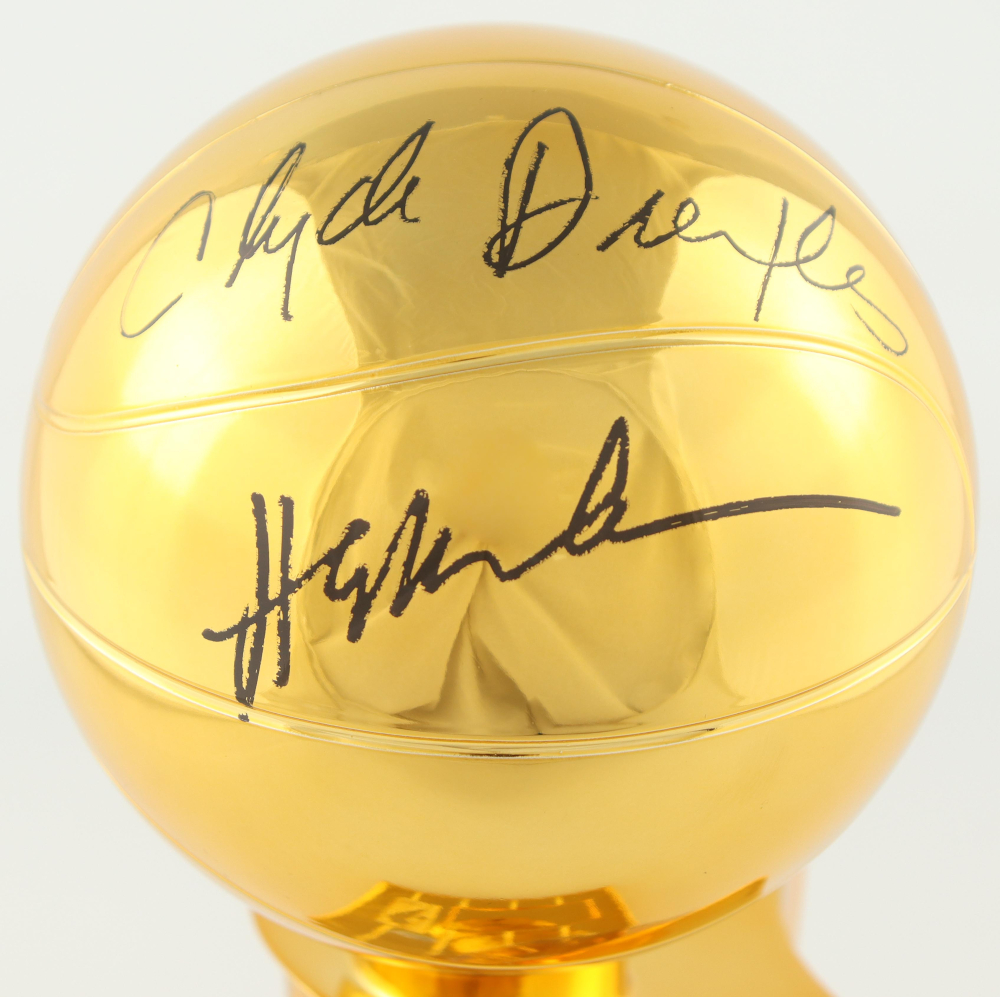 Clyde Drexler & Hakeem Olajuwon Signed Rockets NBA Champions 12 ...