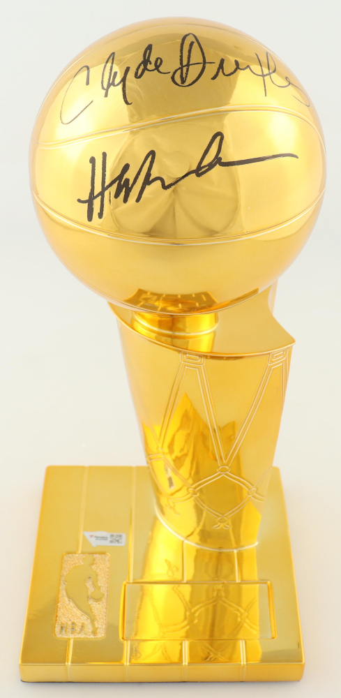 Clyde Drexler & Hakeem Olajuwon Signed Rockets NBA Champions 12 ...