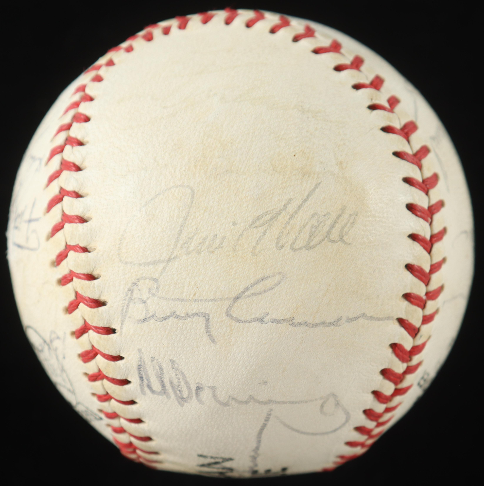 1969 Yankees AL Baseball Team-Signed by (20) with Elston Howard, Bobby ...
