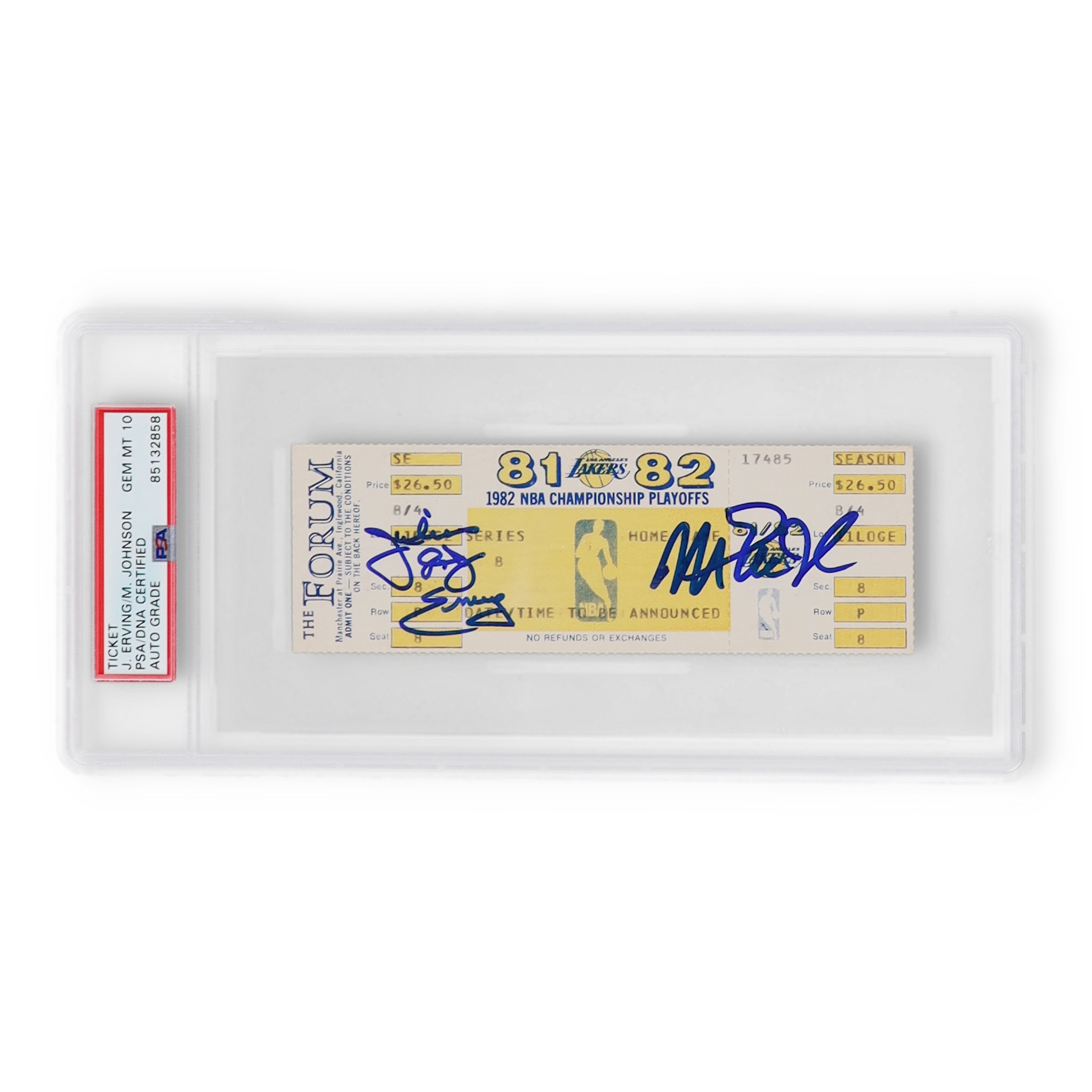 Magic Johnson & Julius "Dr. J" Erving Signed 1981-82 NBA Championship ...