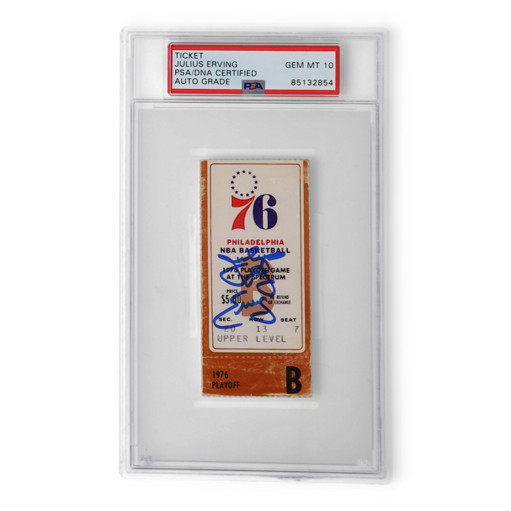 Julius "Dr. J" Erving Signed 1976 NBA Playoffs at the Spectrum Ticket ...
