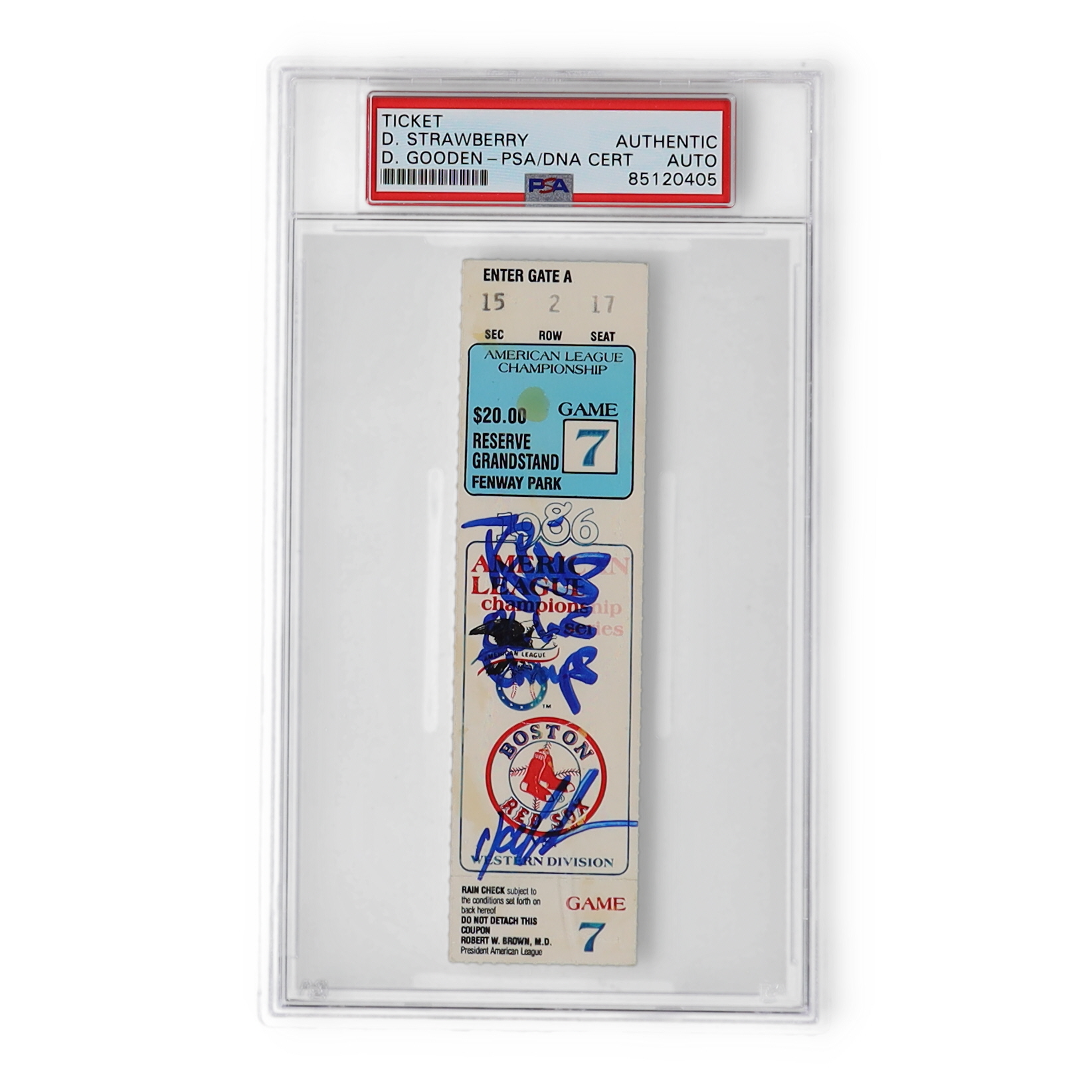 Darryl Strawberry & Dwight "Doc" Gooden Signed 1986 ALCS Game Ticket ...