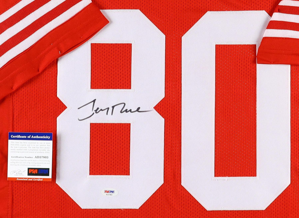 Jerry Rice Signed Custom Framed Career Highlight Stat Jersey Display ...