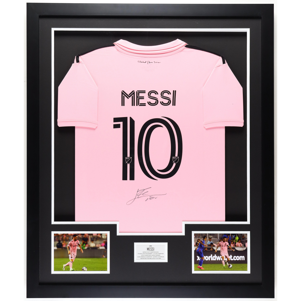 Lionel Messi Signed Inter Miami Custom Framed Jersey Display (Beckett ...