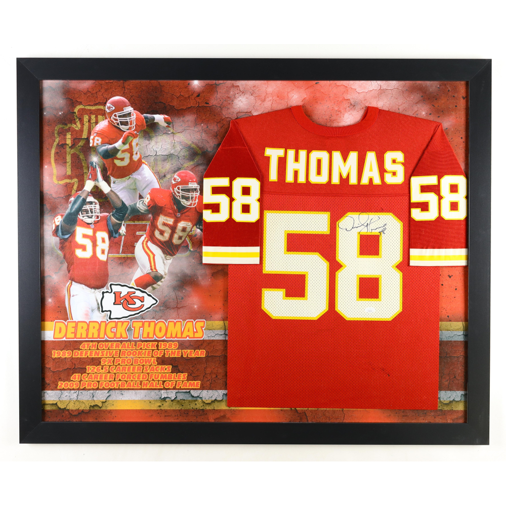 Derrick Thomas Signed Custom Framed Jersey Display (JSA) | Pristine Auction