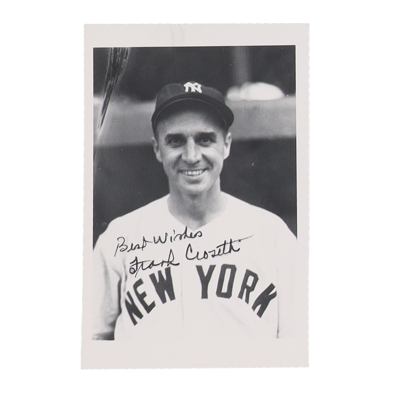 Frankie Crosetti Signed Black & White 3x5 Photo (JSA) | Pristine Auction