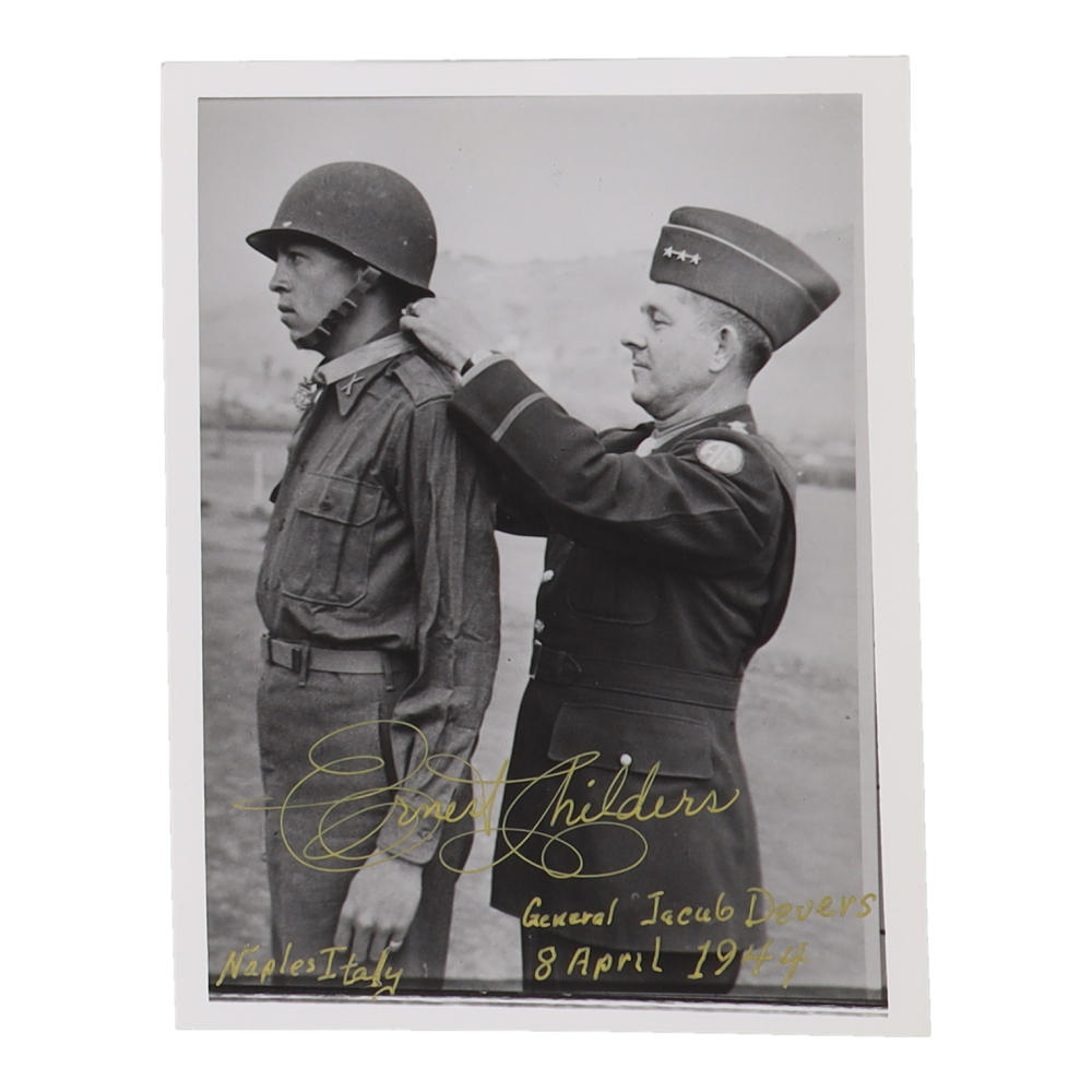 Ernest Childers Signed Medal of Honor 5x7 Black & White Photo With Multiple Inscriptions (JSA ...