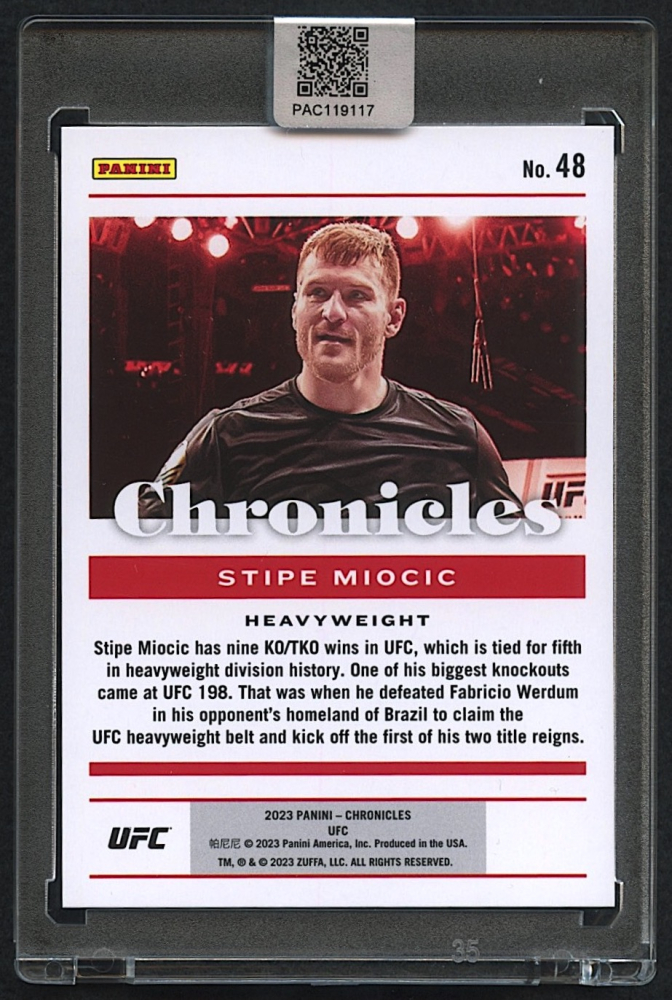 Stipe Miocic Signed 2023 Panini Chronicles UFC #48 (PA Encapsulated ...