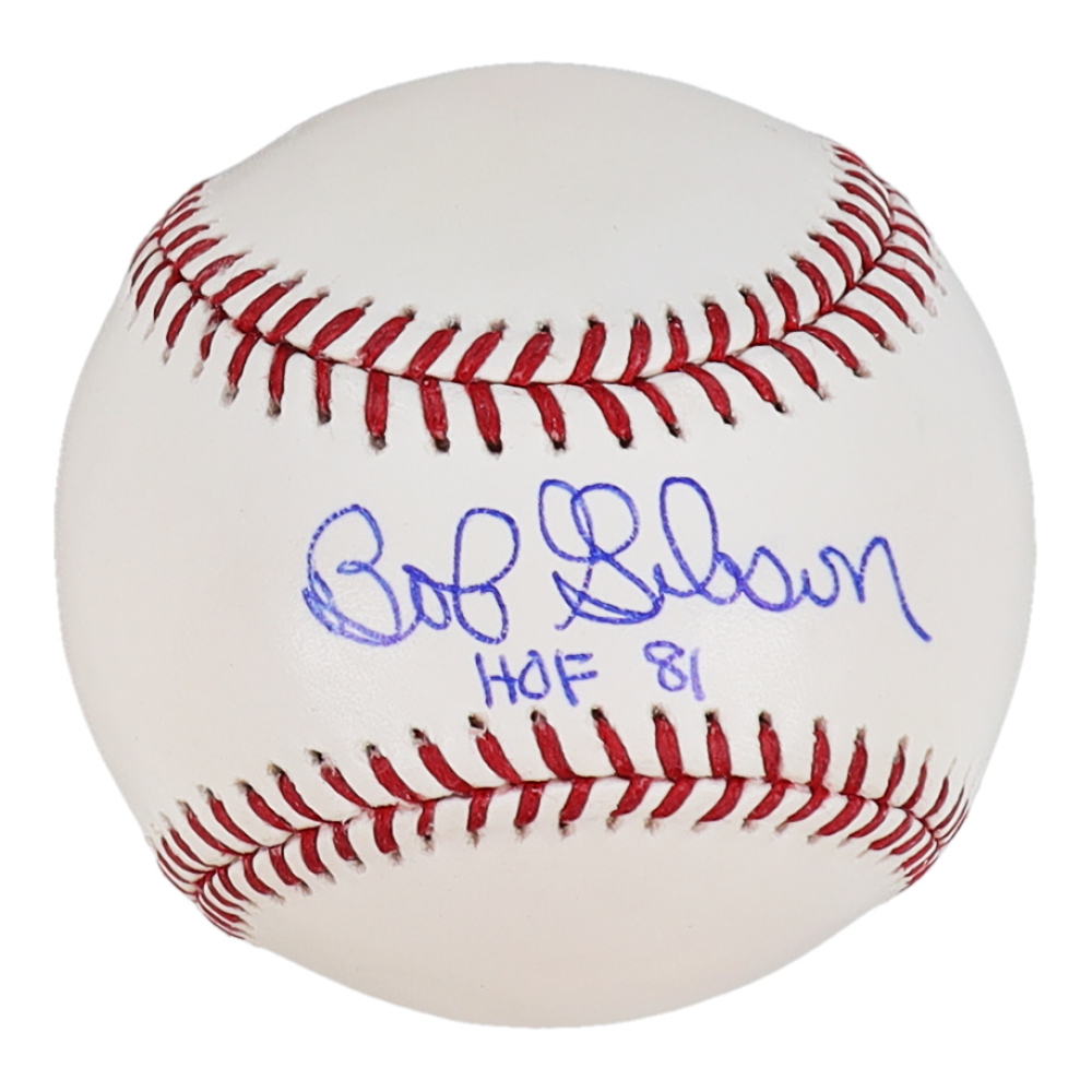 Bob Gibson Signed OML Baseball Inscribed "HOF 81" (Beckett) | Pristine ...