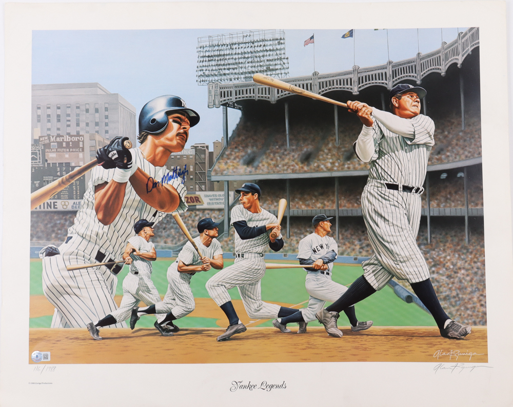 Don Mattingly Signed LE 1988 "Yankee Legends" 22.5x28 Lithograph ...