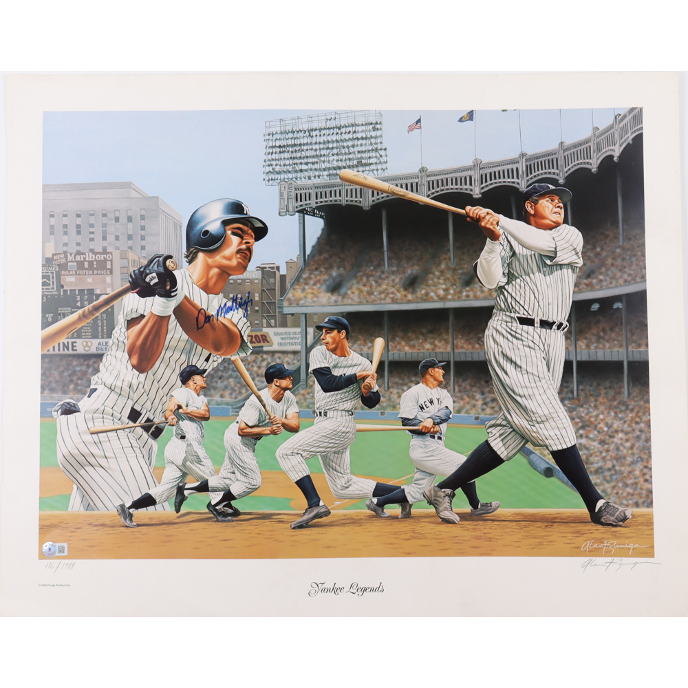 Don Mattingly Signed LE 1988 "Yankee Legends" 22.5x28 Lithograph ...