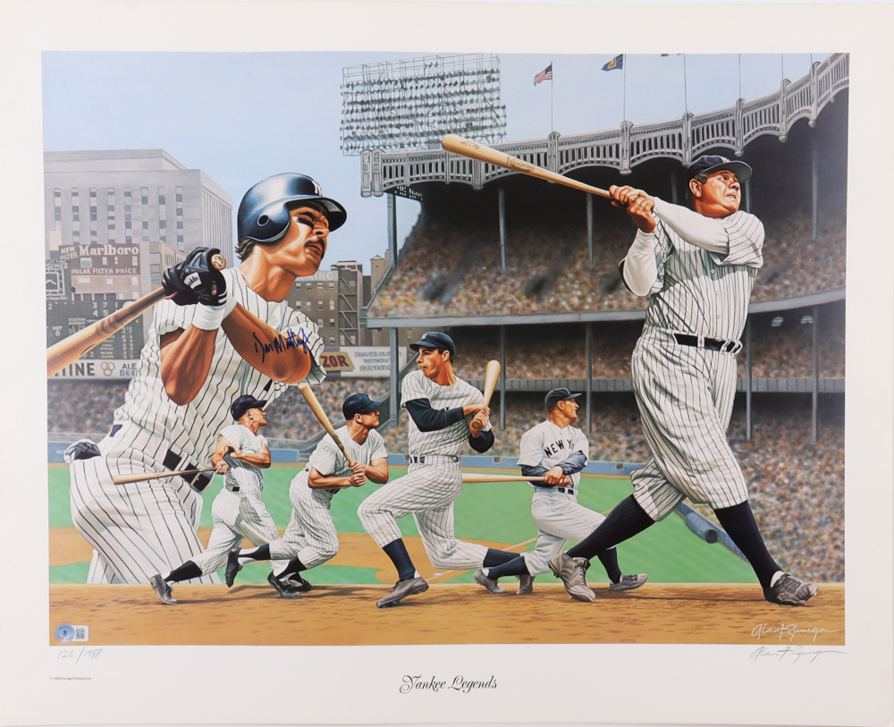 Don Mattingly Signed LE 1988 "Yankee Legends" 22.5x28 Lithograph ...