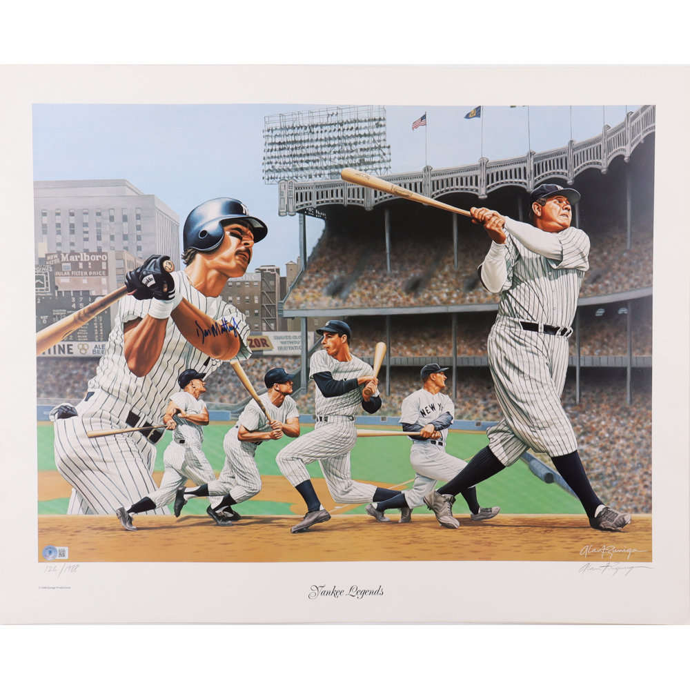 Don Mattingly Signed LE 1988 "Yankee Legends" 22.5x28 Lithograph ...