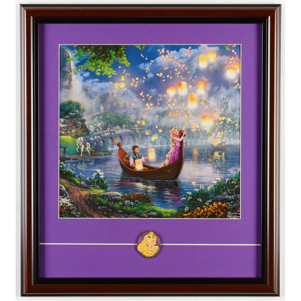 Thomas Kinkade "Tangled" Custom Framed Print Display with Rapunzel ...