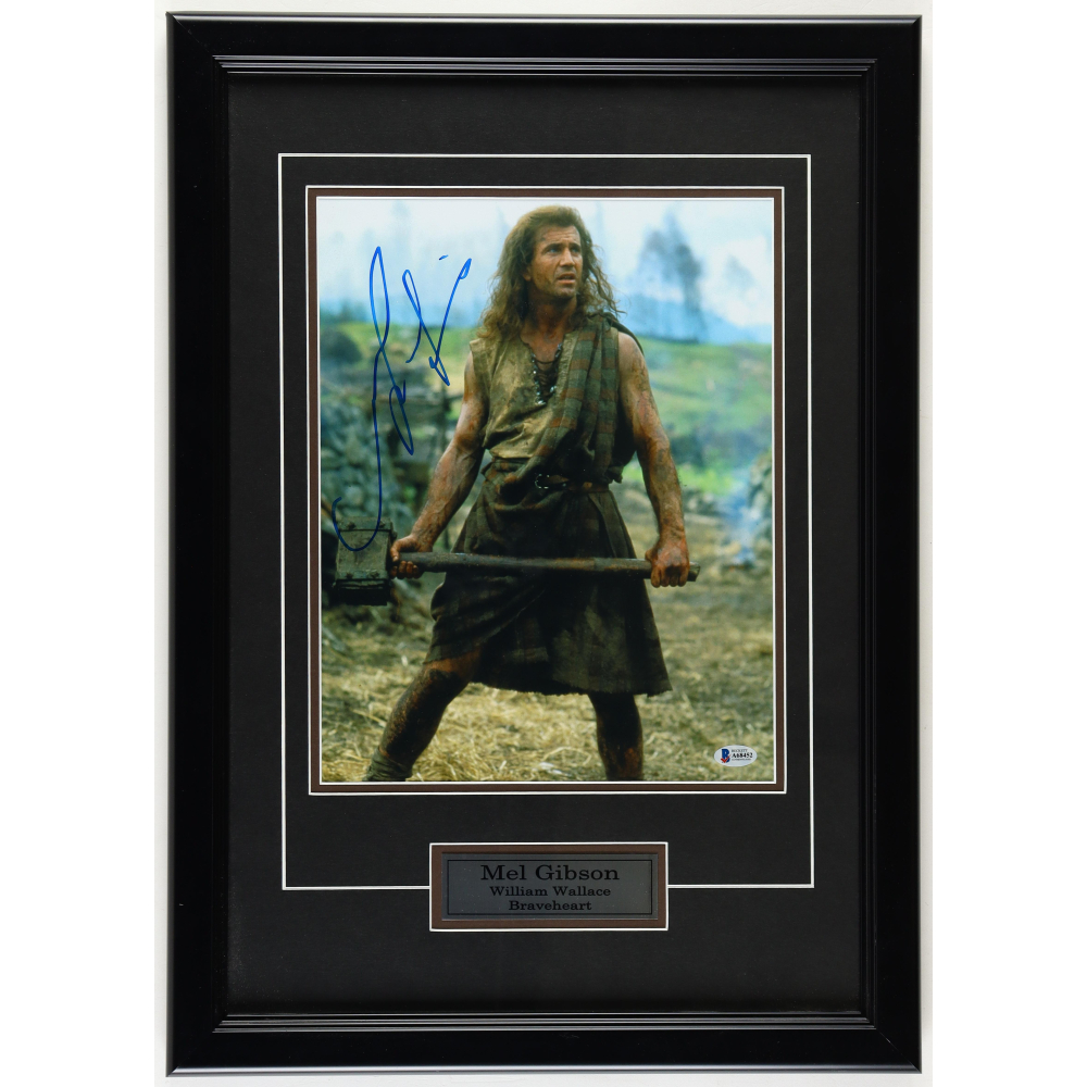 Mel Gibson Signed "Braveheart" Custom Framed Photo Display (Beckett ...