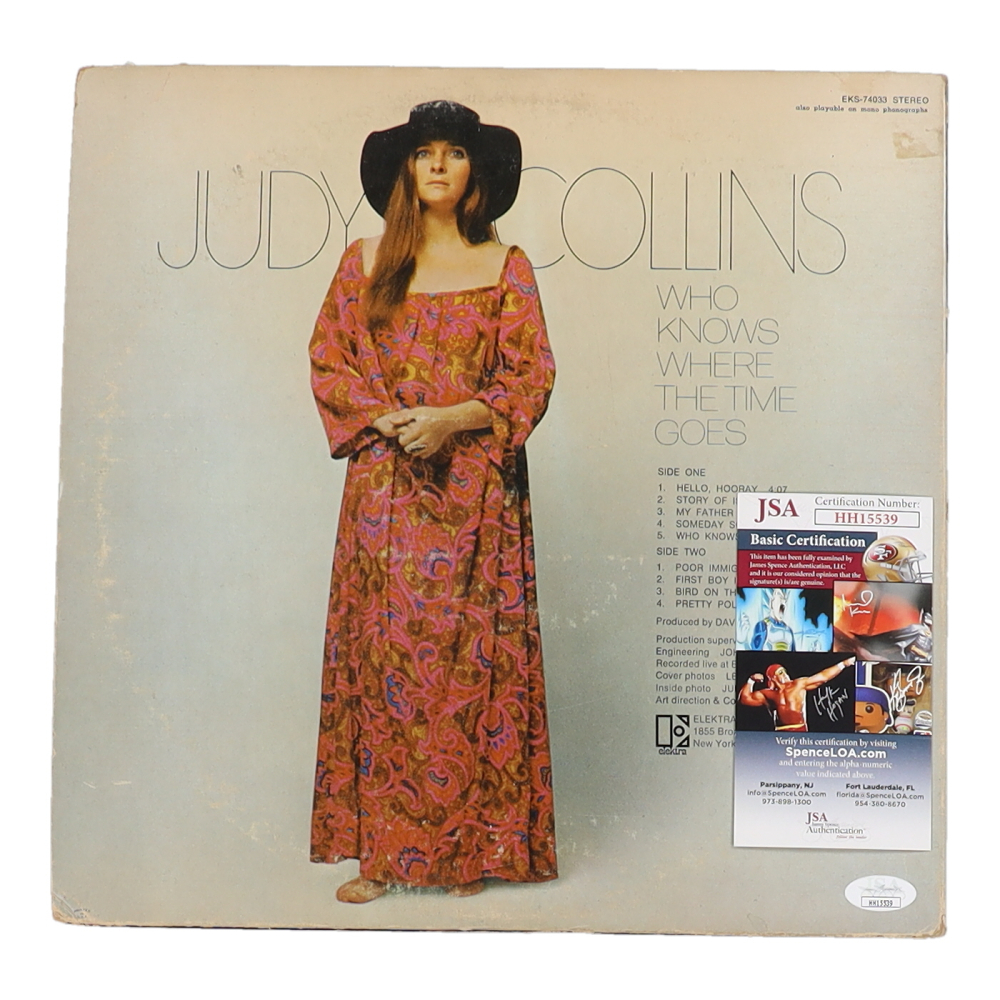 Judy Collins Signed "Who Knows Where The Time Goes" Vinyl Record Album Cover (JSA) | Pristine ...