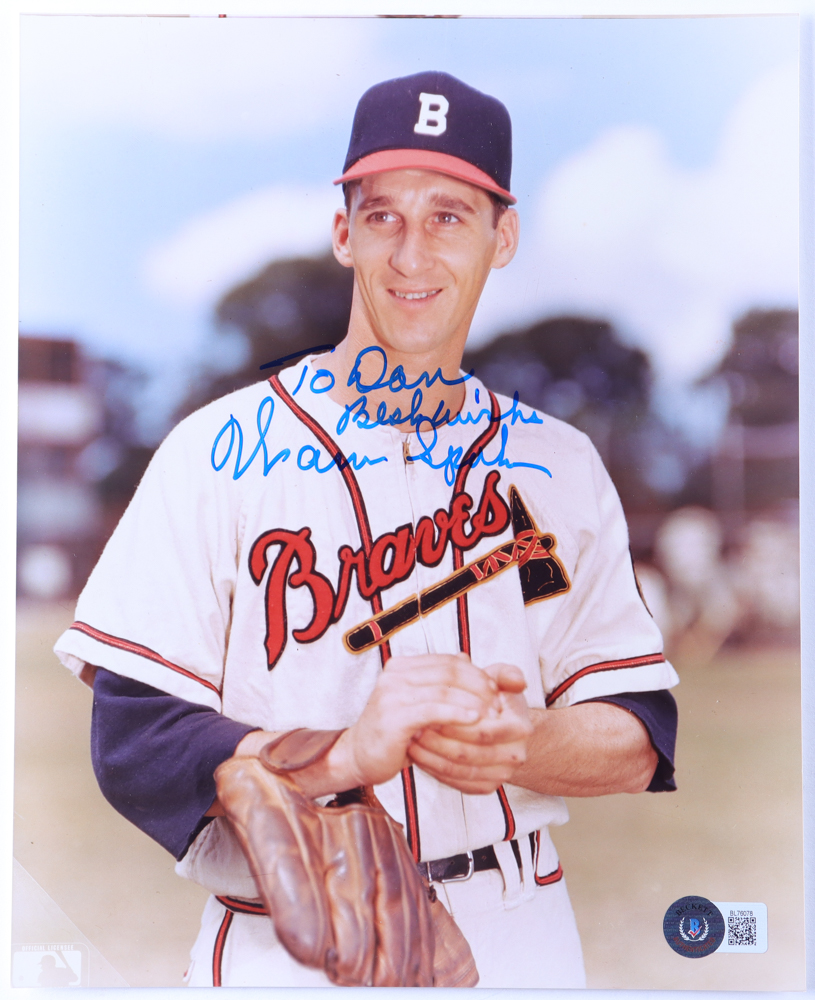 Warren Spahn Signed Braves 8x10 Photo Inscribed "Best Wishes" (Beckett ...