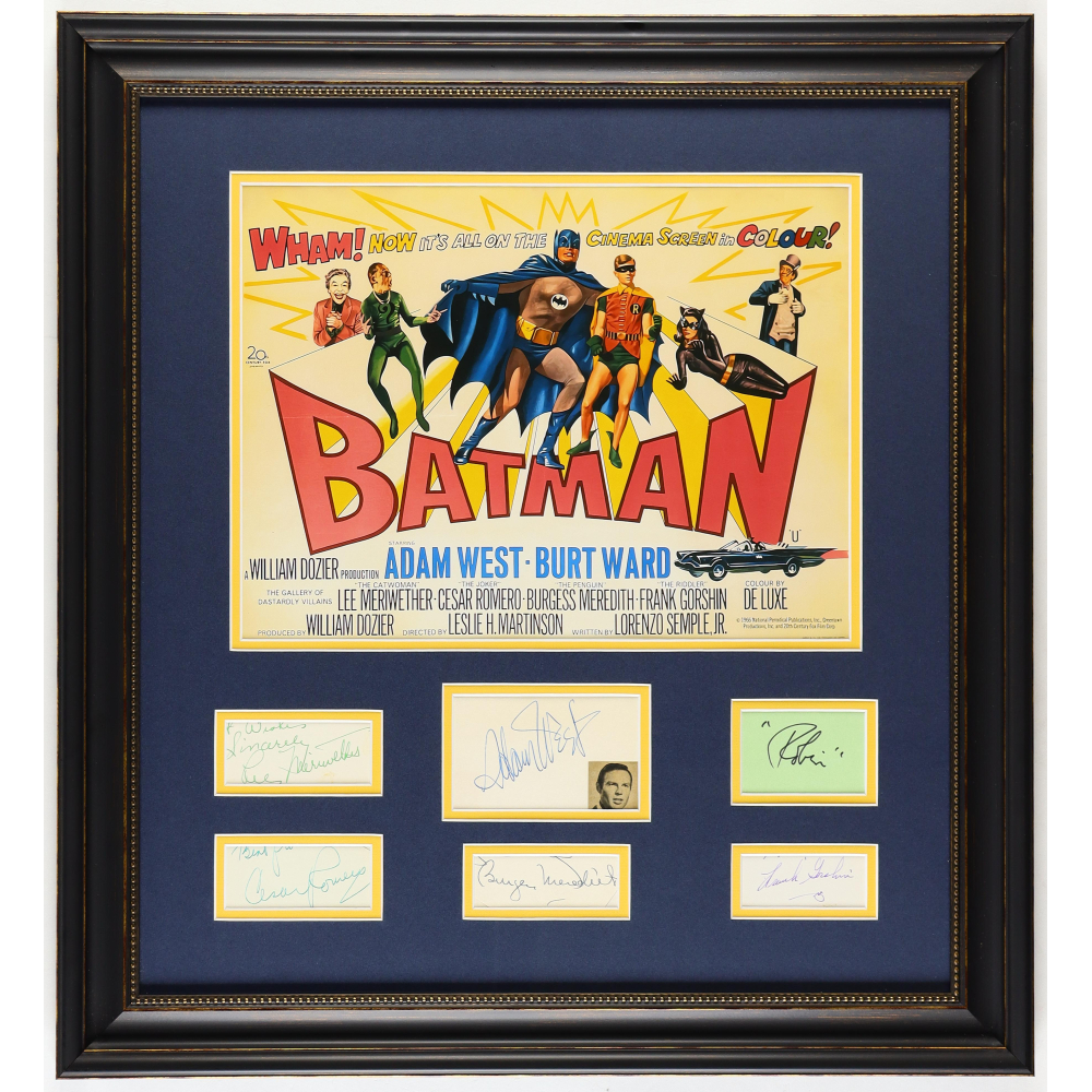 "Batman" Custom Framed Cut Display Hand-Written & Signed By (6) with ...