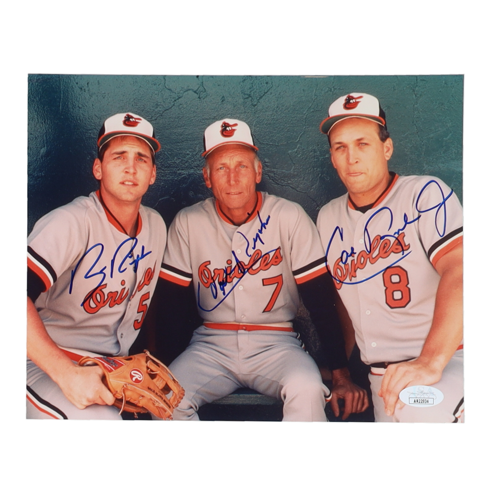 Cal Ripken Jr., Billy Ripken & Cal Ripken Sr. Signed Orioles 8x10 Photo ...