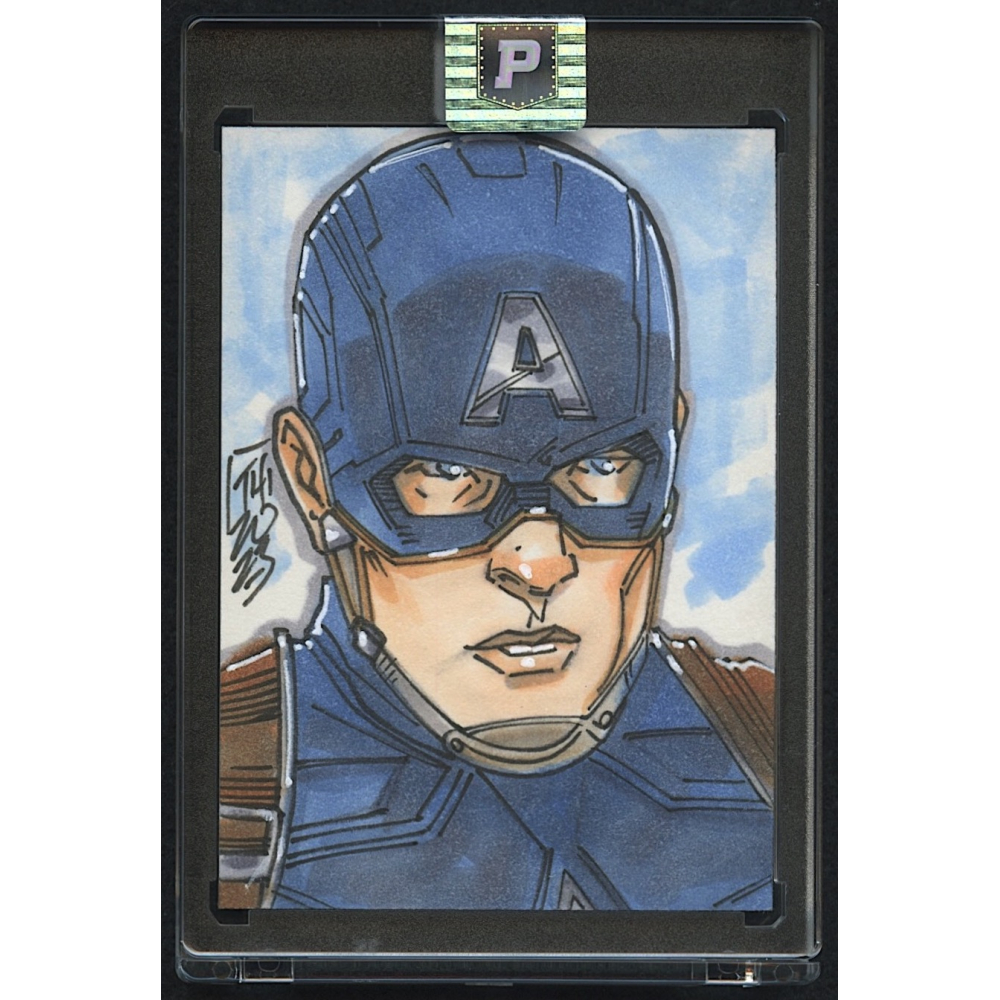 Captain America | Marvel Comics | Original Art Sketch Card by Tom ...