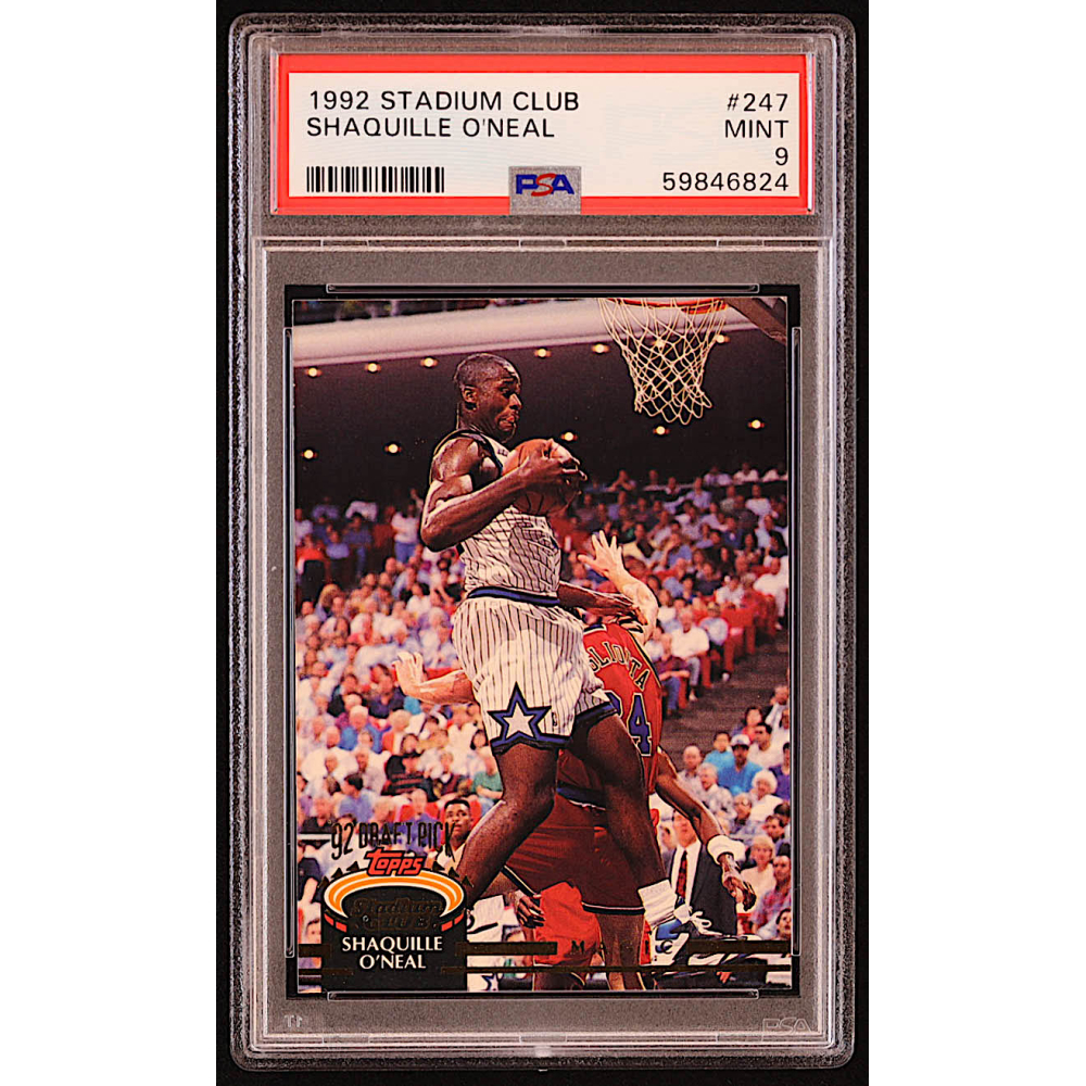 Shaquille O'Neal 1992-93 Stadium Club #247 RC (PSA 9) | Pristine Auction