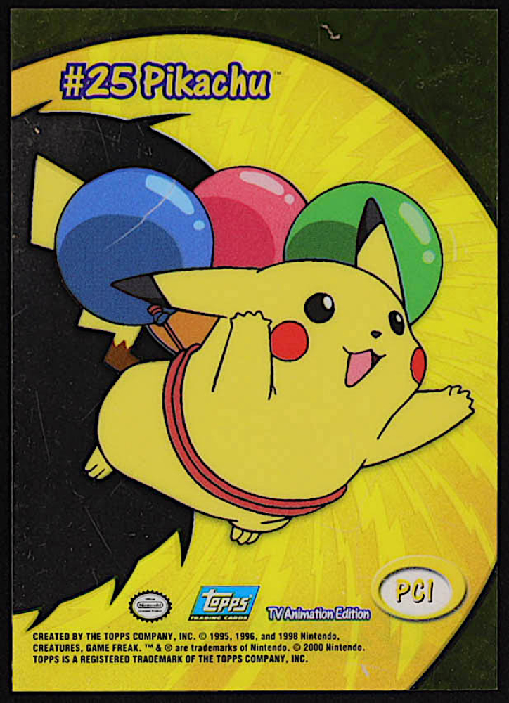 Pikachu 2000 Topps Pokemon TV Animation Series 2 Clear #PC1 #25 ...