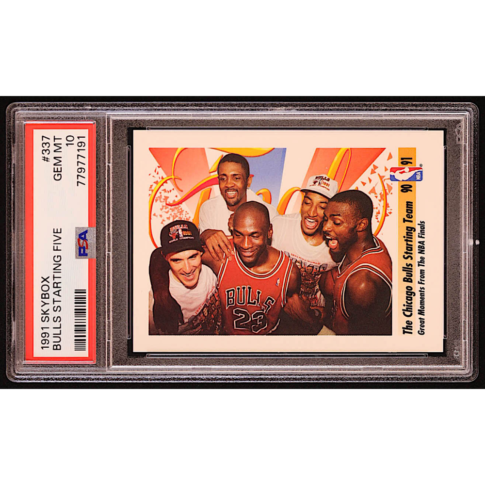 Bulls Starting Five 1991-92 SkyBox #337 Great Moments from/the NBA ...