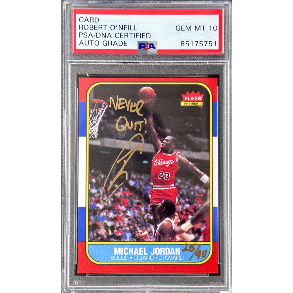 Robert J. O'Neill Signed LE Michael Jordan 1986 Fleer #57 Reprint RC ...