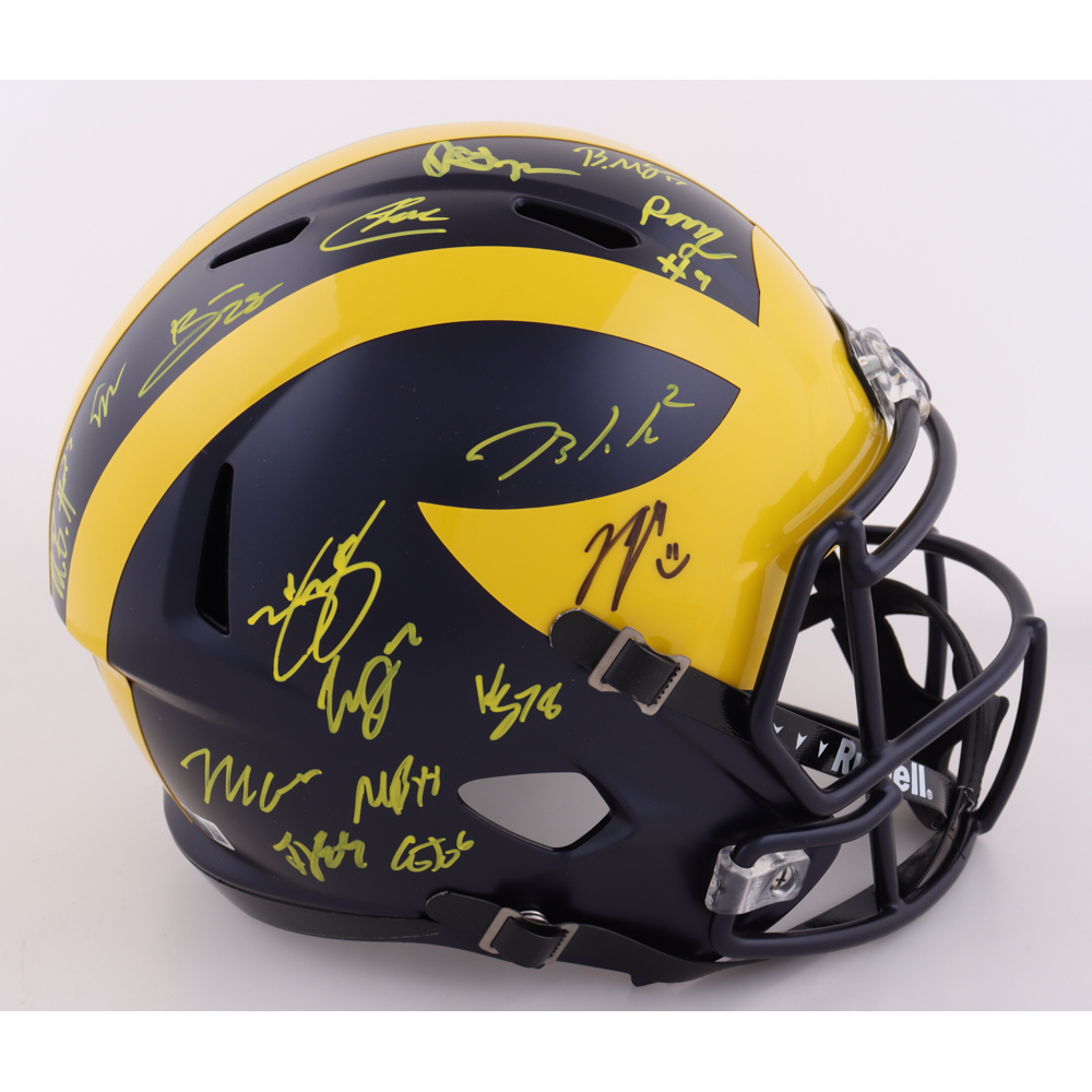 2023 Michigan Wolverines Full-Size Speed Helmet Team-Signed by (19 ...