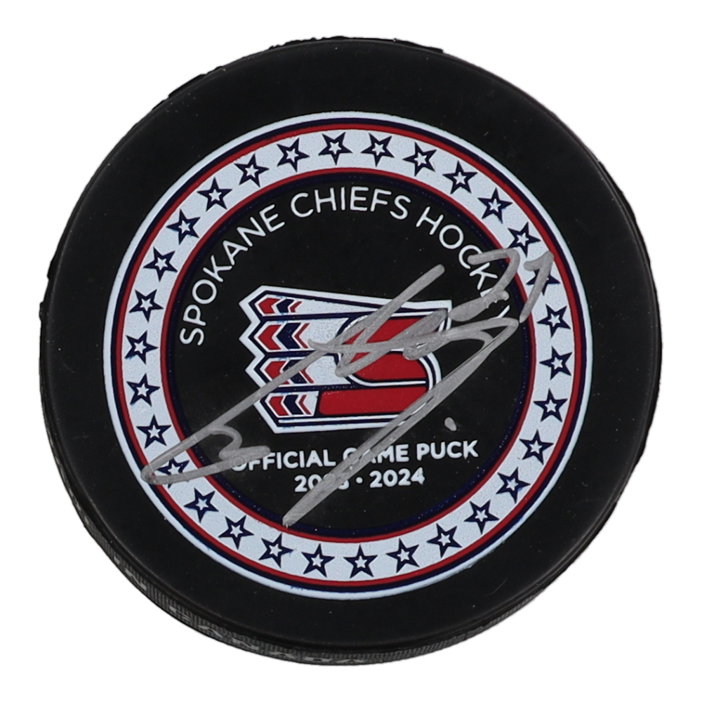 Berkly Catton Signed Chiefs Logo Hockey Puck (Beckett) | Pristine Auction