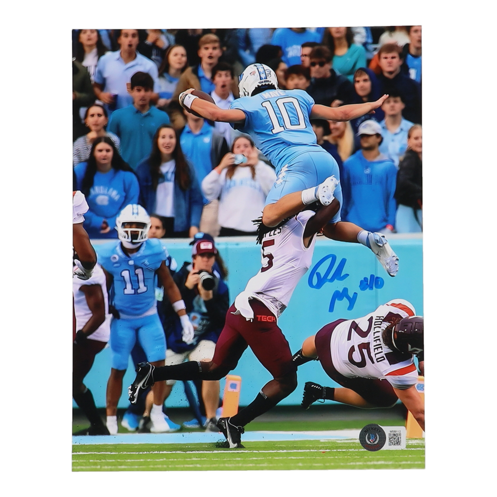 Drake Maye Signed North Carolina Tar Heels 8x10 Photo (Beckett ...