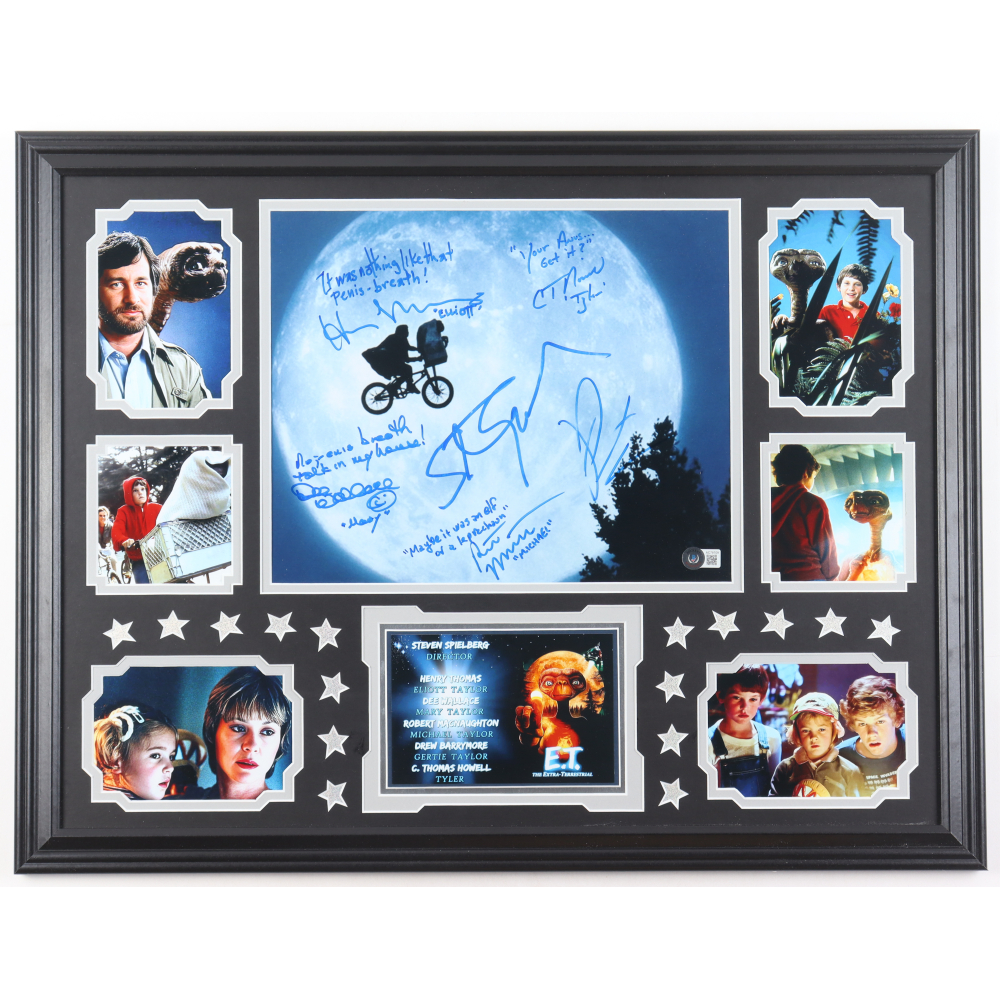 "E.T. the Extra-Terrestrial" Custom Framed Photo Display Cast-Signed by ...