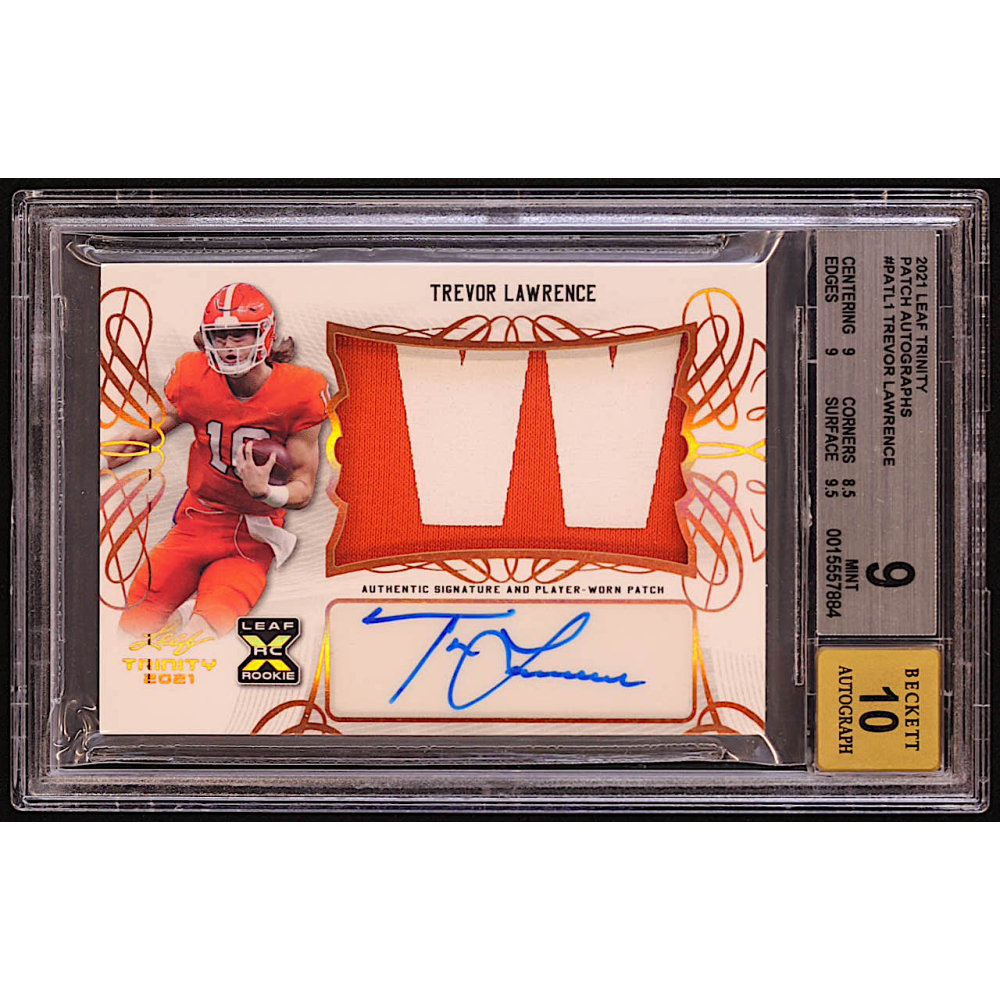 Trevor Lawrence 2021 Leaf Trinity Patch Autographs #PATL1 RC (BGS 9 ...