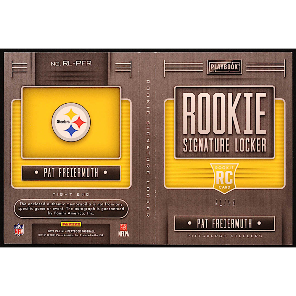 Pat Freiermuth 2021 Panini Playbook Rookie Signature Locker #31 #41/99 ...