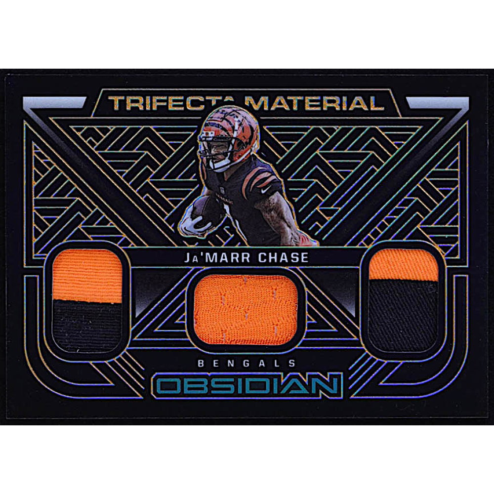 Ja'Marr Chase 2022 Panini Obsidian Trifecta Materials Electric Etch ...