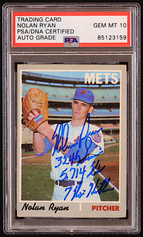 Nolan Ryan Signed 1970 Topps #712 with Multiple Inscriptions (PSA ...