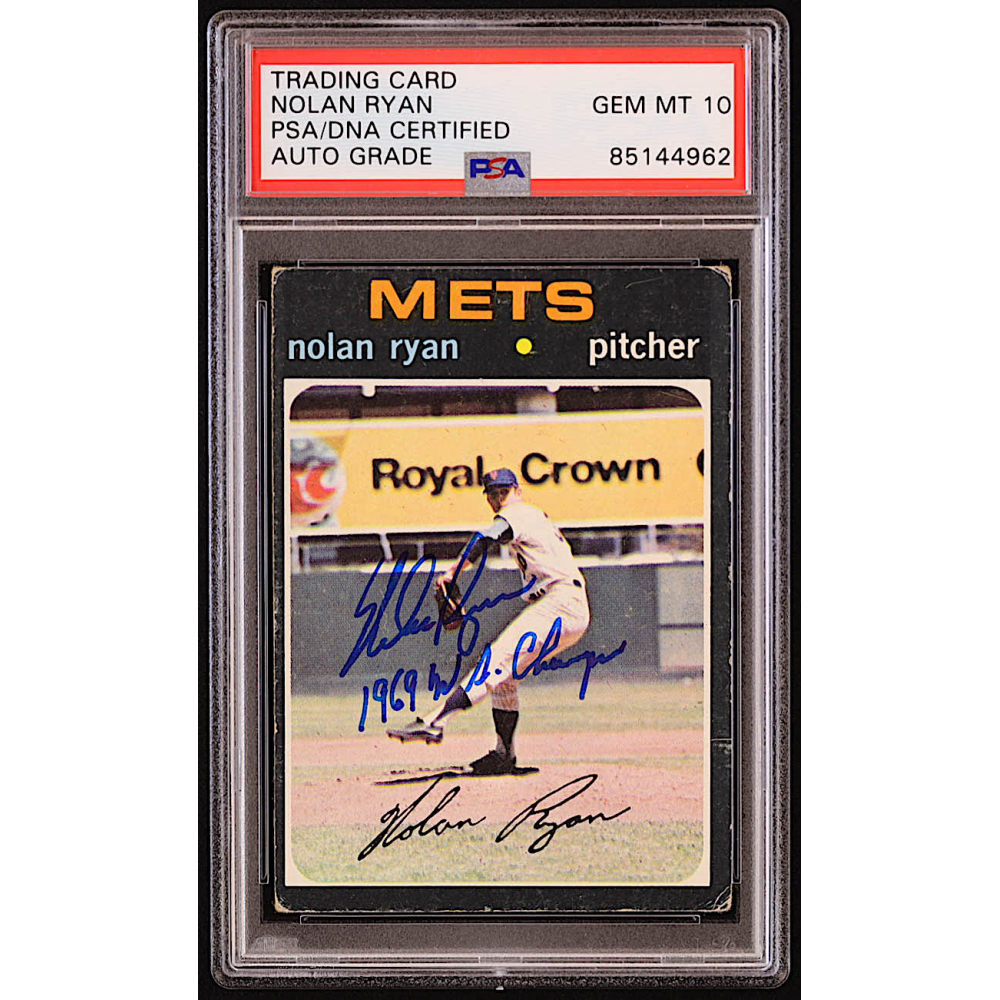 Nolan Ryan Signed 1971 Topps #513 Inscribed "1969 WS Champs" (PSA ...