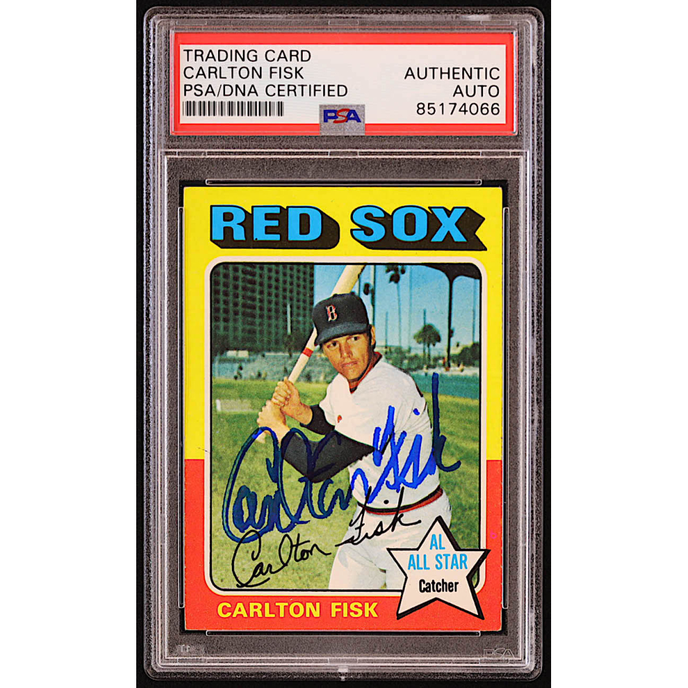 Carlton Fisk Signed 1975 Topps #80 (PSA) | Pristine Auction