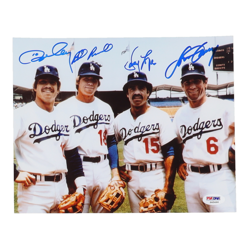 Dodgers Infielders 8x10 Photo Signed by (4) with Davey Lopes, Ron Cey ...