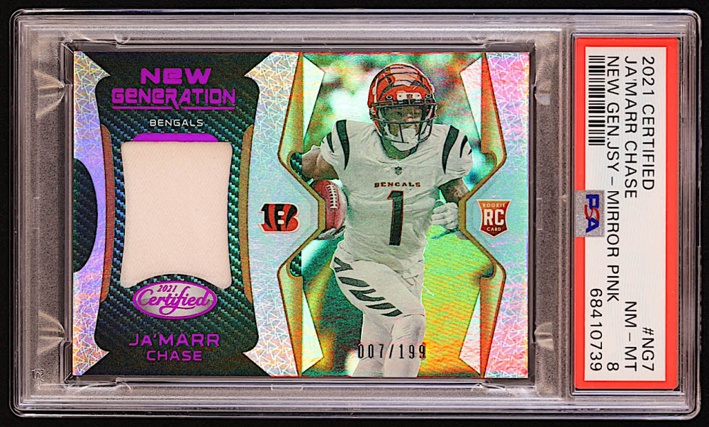 Ja'Marr Chase 2021 Certified New Generation Jerseys Mirror Pink #7 RC ...