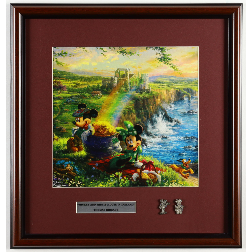 Thomas Kinkade "Mickey and Minnie Mouse in Ireland" Custom Framed Print ...