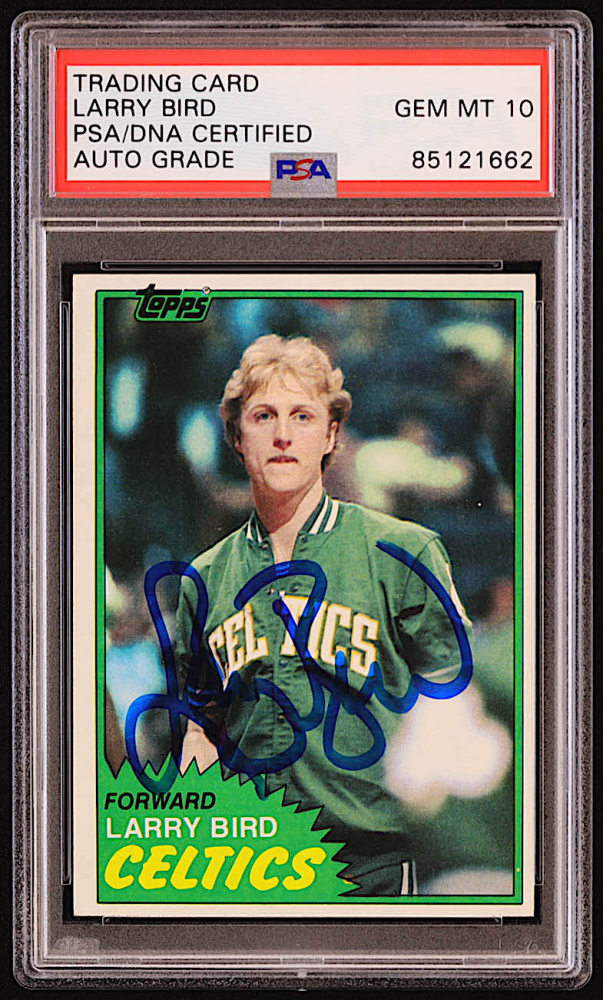 Larry Bird Signed 1981-82 Topps #4 (PSA | Autograph Graded PSA 10 ...