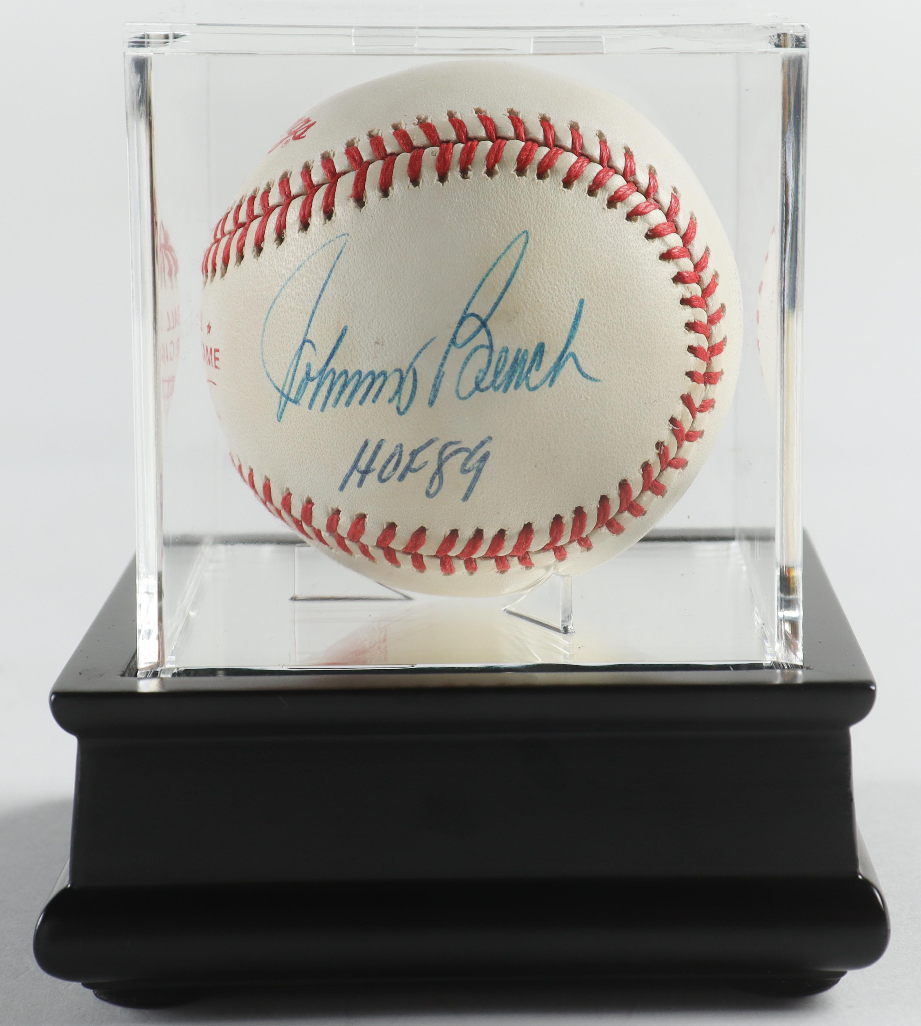 Johnny Bench Signed 1989 All-Star Logo Baseball Inscribed "HOF 89" In ...