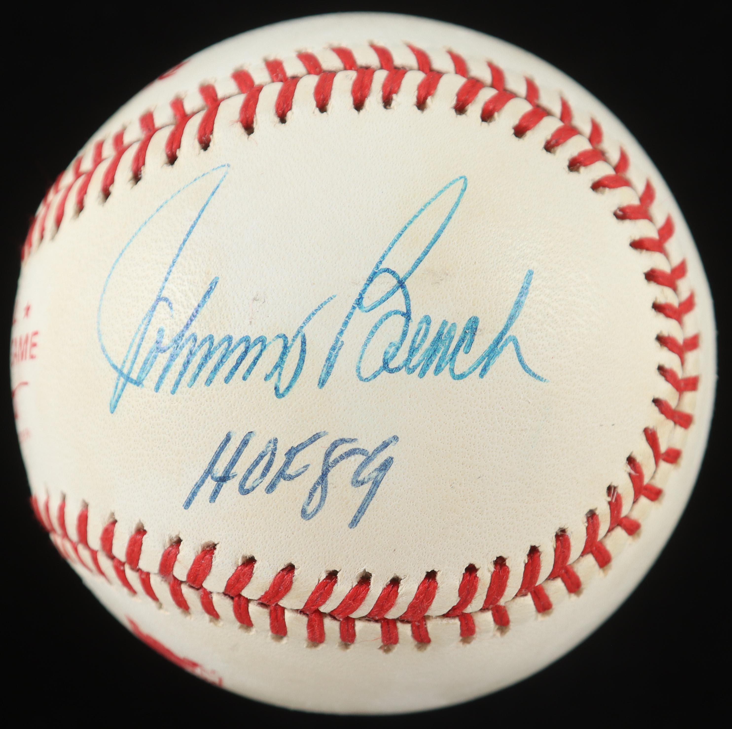 Johnny Bench Signed 1989 All-Star Logo Baseball Inscribed "HOF 89" In ...