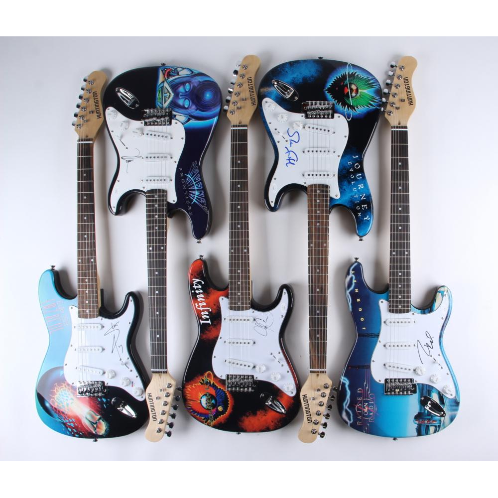 Journey Set of (5) Full-Size Electric Guitars signed by (5) with Ross ...