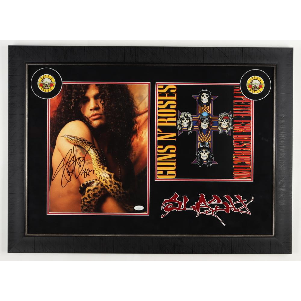 Slash Signed "Guns N' Roses" Custom Framed Photo Display (JSA ...