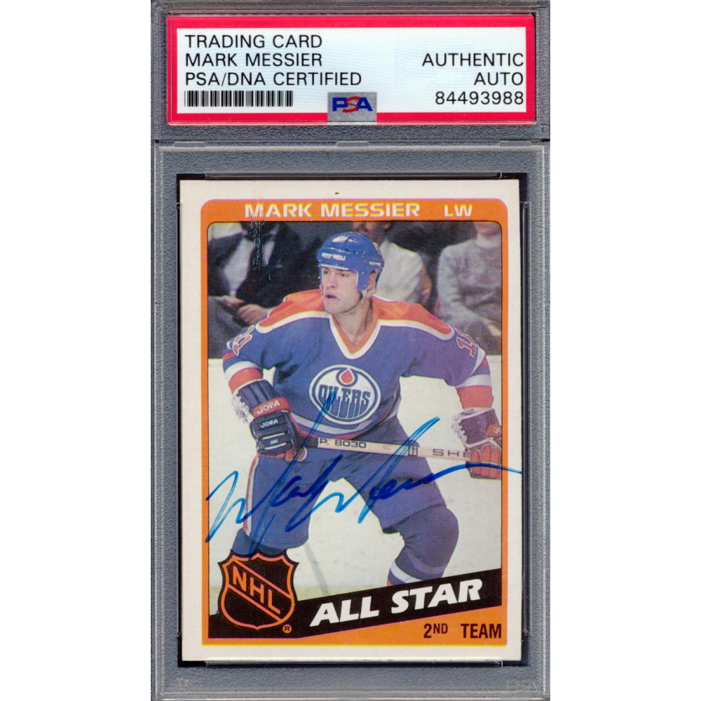 Mark Messier Signed 1984-85 Topps #159 AS (PSA) | Pristine Auction
